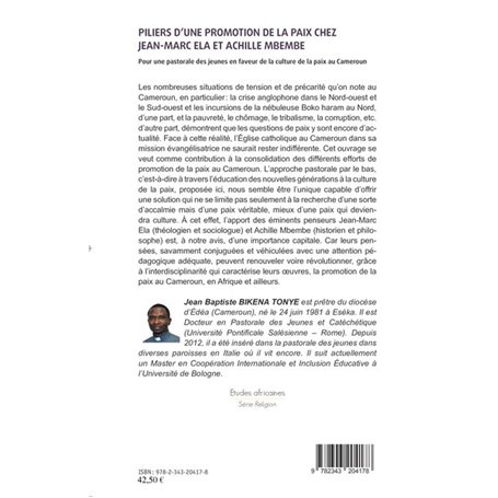 Piliers d'une promotion de la paix chez Jean-Marc Ela et Achille Mbembe ...