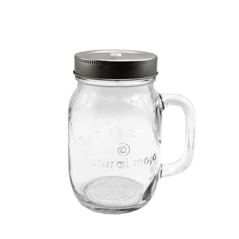 Natural Mojo Smoothie Glas – Bocal avec Couvercle (450 ML) – | Isleden