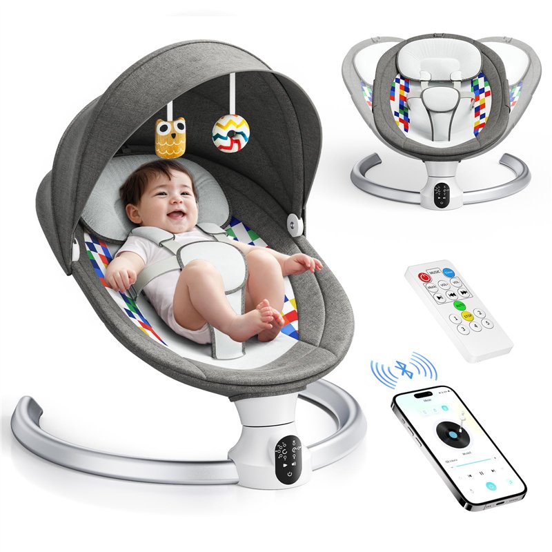 Balançoire électrique pour bébés, avec application et téléco | Isleden