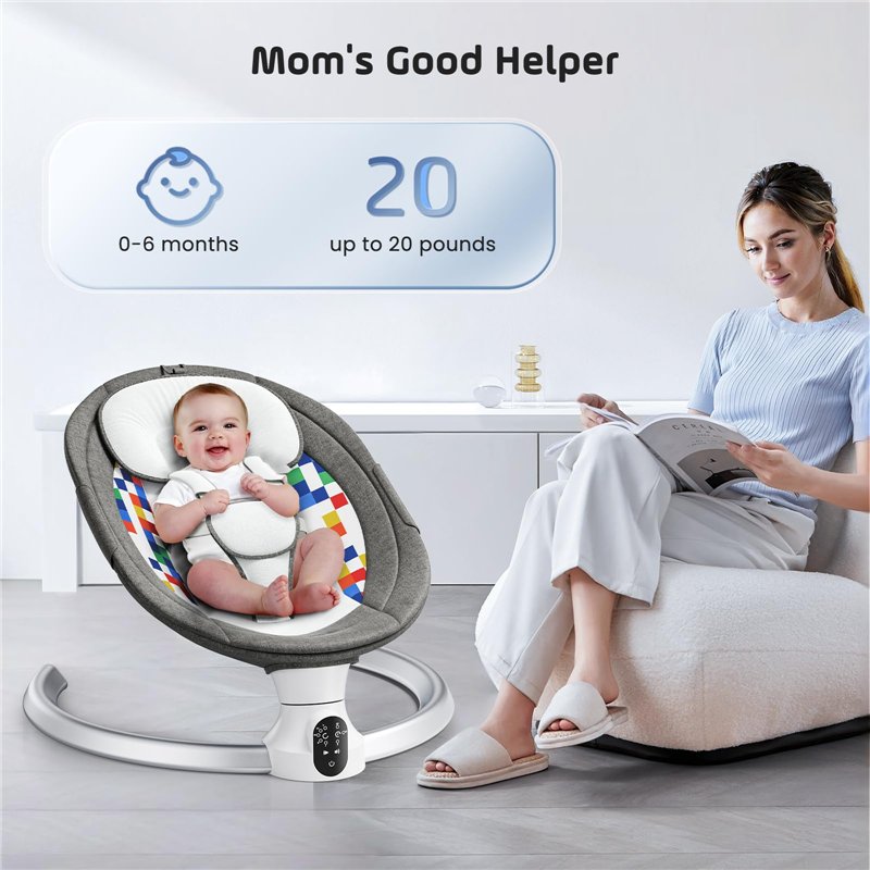Balançoire électrique pour bébés, avec application et téléco | Isleden