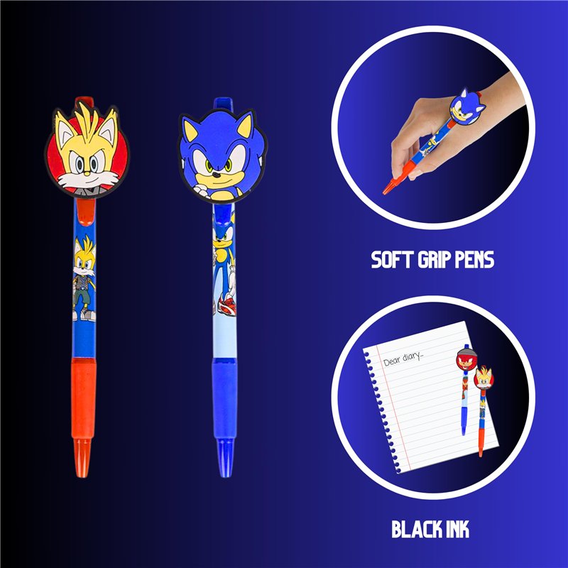 Sonic The Hedgehog Stylos, Pack de 4 Stylos Sonic Prime, Son | Isleden