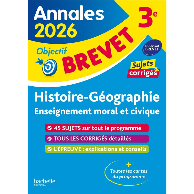 Annales Brevet 2026 - Histoire-géo-EMC 3e - sujets et corrigés