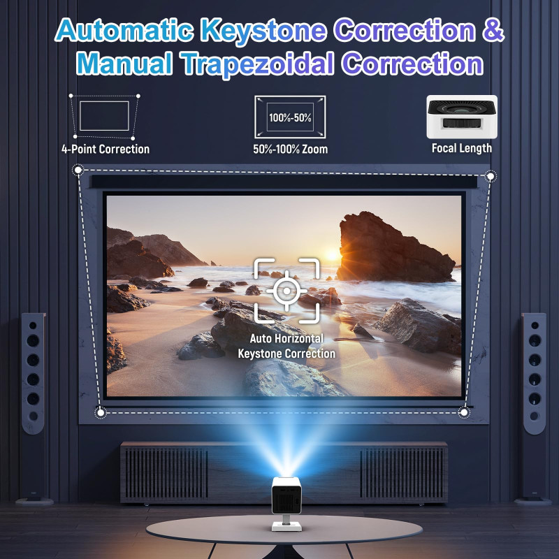 Mini Projecteur 2025 Upgraded, Videoprojecteur 4K Portable, 150 ANSI ...